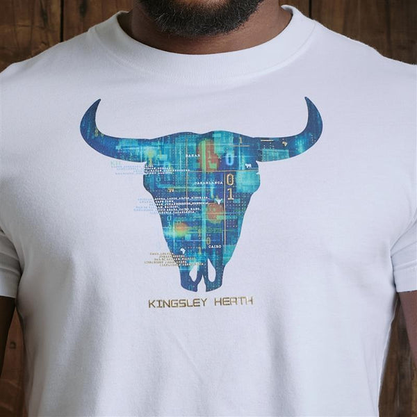 Kingsley Code Skull Crew Tee - Pelican - Kingsley Heath