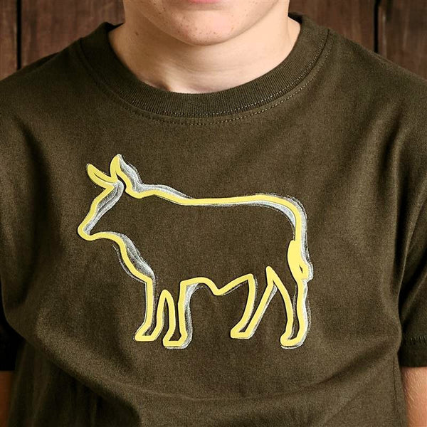 Kingsley Shadow Outline Crew Tee - Fatigue - Kingsley Heath