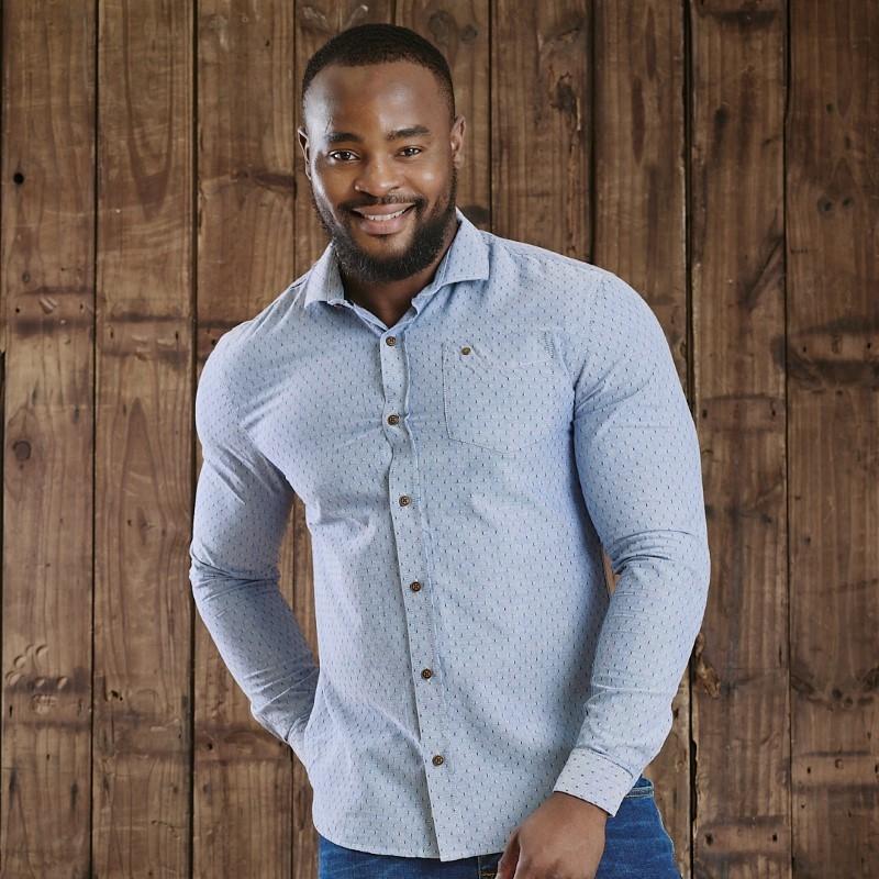 Kingsley Luxury Oxford Dobbie Slim Fit Shirt - Midnight - Kingsley Heath
