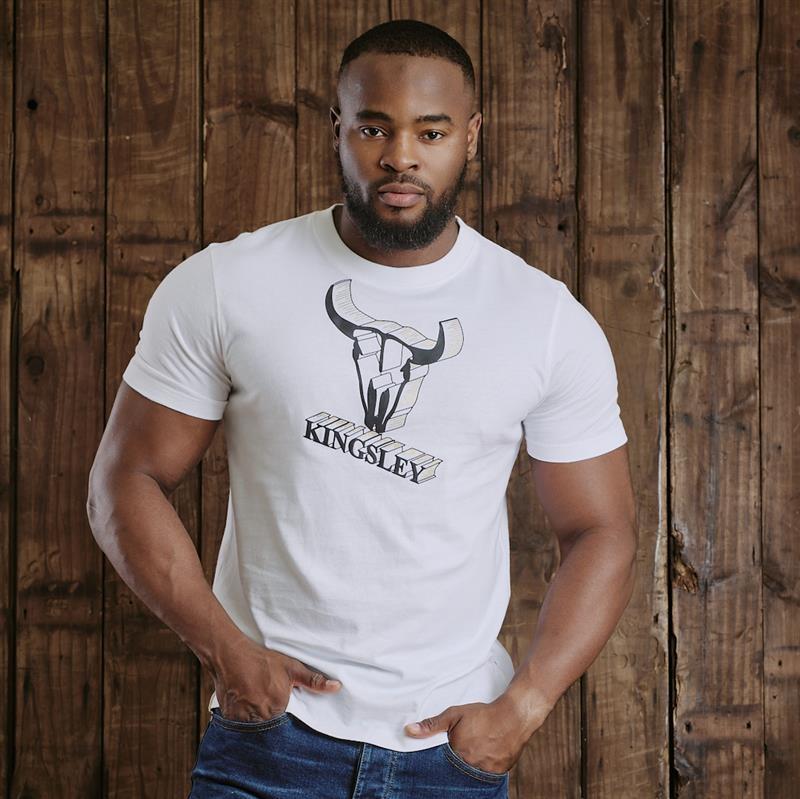 Kingsley 3D Bold Skull Crew Tee - Pelican - Kingsley Heath